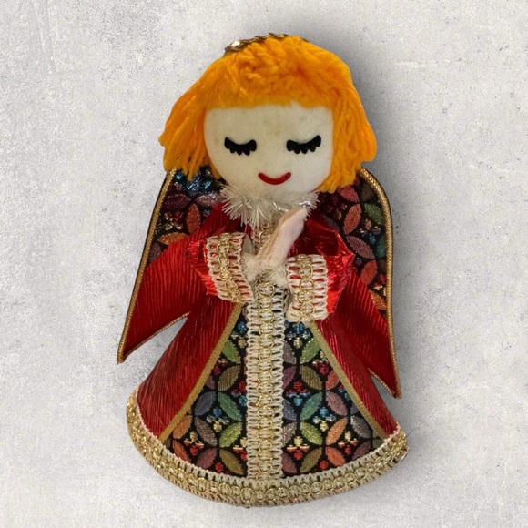 Holiday | Vintage Cone Angel Tree Topper Red Mcm | Poshmark